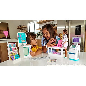 Barbie Fast Cast Clinic Doll & Playset, Brunette Doctor Doll, Furniture & 30+ Accessories Including Molds & Dough for Bandages