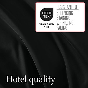 lalaLOOM Full Bed Sheet Set, Soft Microfiber Hotel Luxury Bedding, Extra Deep Pocket, 4 Piece Sheets and Pillowcase Sets, Breathable Wrinkle, Fade Resistant, Easy Care Machine Washable Linen, Black