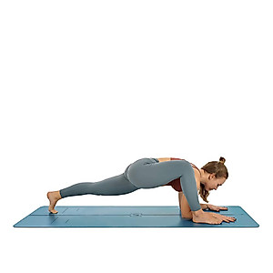 Liforme Evolve Yoga Mat – Free Yoga Bag, Patented Alignment System, Warrior-Like Grip, Non-Slip, Eco-Friendly and Biodegradable, Sweat-Resistant, Long, Wide and 4.2mm Thick mat for Comfort - Blue