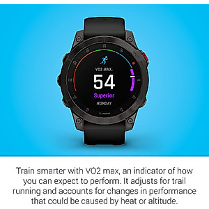 Lumintrail Garmin Epix Gen 2, Premium Active Smartwatch, Health and Wellness Features, Touchscreen AMOLED Screen, Smart Watch for Men & Women, Black Titanium, with a Wall Plug