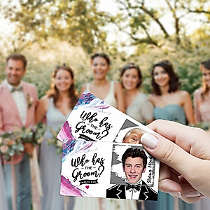 Nopoben Bridal Shower Games - Who Has The Groom Scratch Off Celebrity Cards, Bachelorette Party Games Supplies – 36 Cards(XL02-bishua) White, 16 Plus