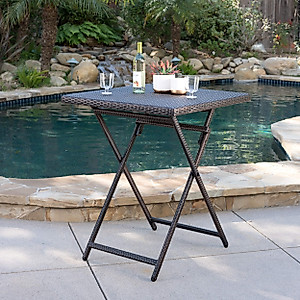 Christopher Knight Home Margarita Outdoor Wicker Bar Table, Multibrown