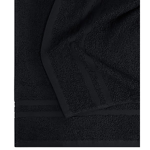 Utopia Towels Cotton Bleach Proof Salon Towels (16x27 inches) - Bleach Safe Gym Hand Towel (24 Pack, Black)