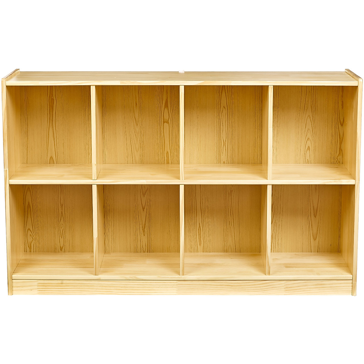Amazon Basics Backpack Storage Cubby, 8-Compartment, Pine Wood, 13" D x 30" W x 48" H