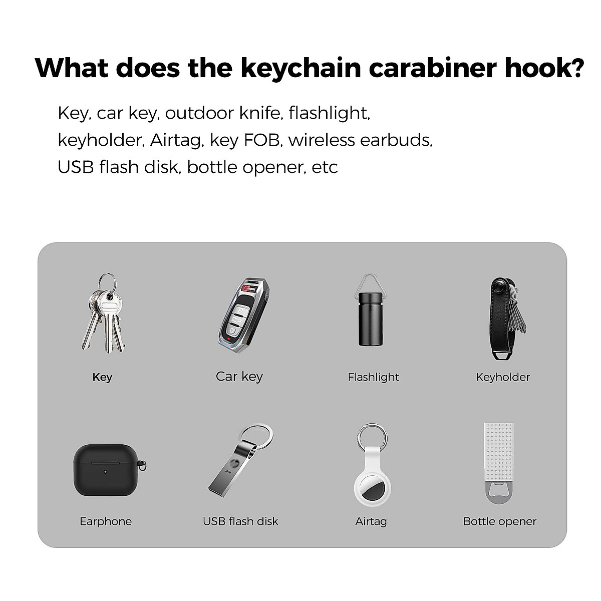 MONOCARBON Keychain Clip Carbon Fiber Surface, Small Carabiner Keychain Hooks, Auto Locking Key Clip, Durable and Cool for EDC. (Twill Carbon)