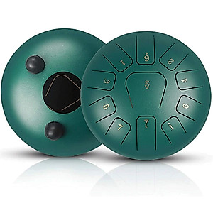 KACYDI Steel Tongue Drum 11 Notes 8 Inches Handpan Drum Percussion Instrument, Tank Chakra Drums Padded with Travel Bag, Mallets, Finger Picks, for Meditation, Entertainment, Music and Gift