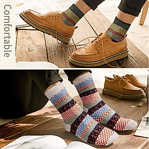 Loritta 6 Pairs Winter Socks Men Wool Socks Mens Thermal Nordic Socks Warm Socks for Men,Amber