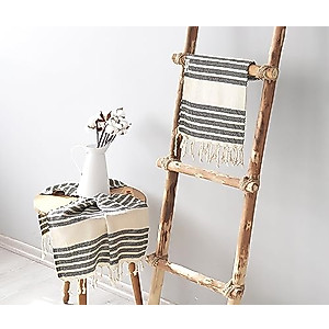 Bazaar Anatolia Turkish Hand Towels for Bathroom Set of 2 | 33"x19", Cotton | Bathroom & Decorative Hand Towels for Kitchen Dishcloth, Tea, Yoga, Face, Gym - Mat Black