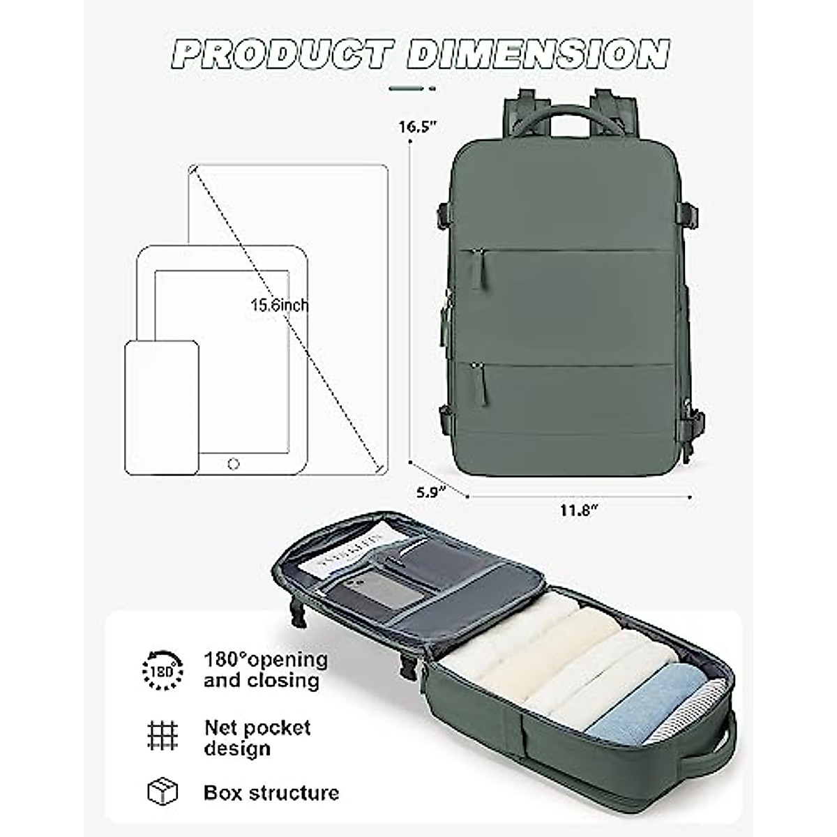 Travel Backpack For Women Men Airline Approved Carry On Bags For Airplanes Gym Bag With Shoe Compartment Backpack For Traveling On Airplane Waterproof Laptop Backpack College Travel Essentials