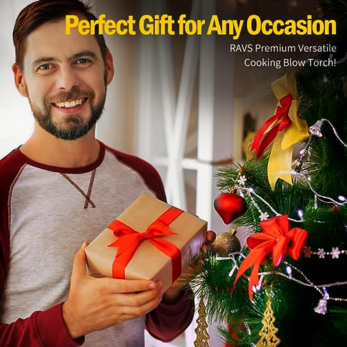 ravs Butane Torch, Refillable Kitchen Torch Lighter Blow Torch with Safety Lock Rotating Angles Adjustable Flame, Culinary Torch for Creme Brulee, Desserts and Baking (Butane Gas Not Included)