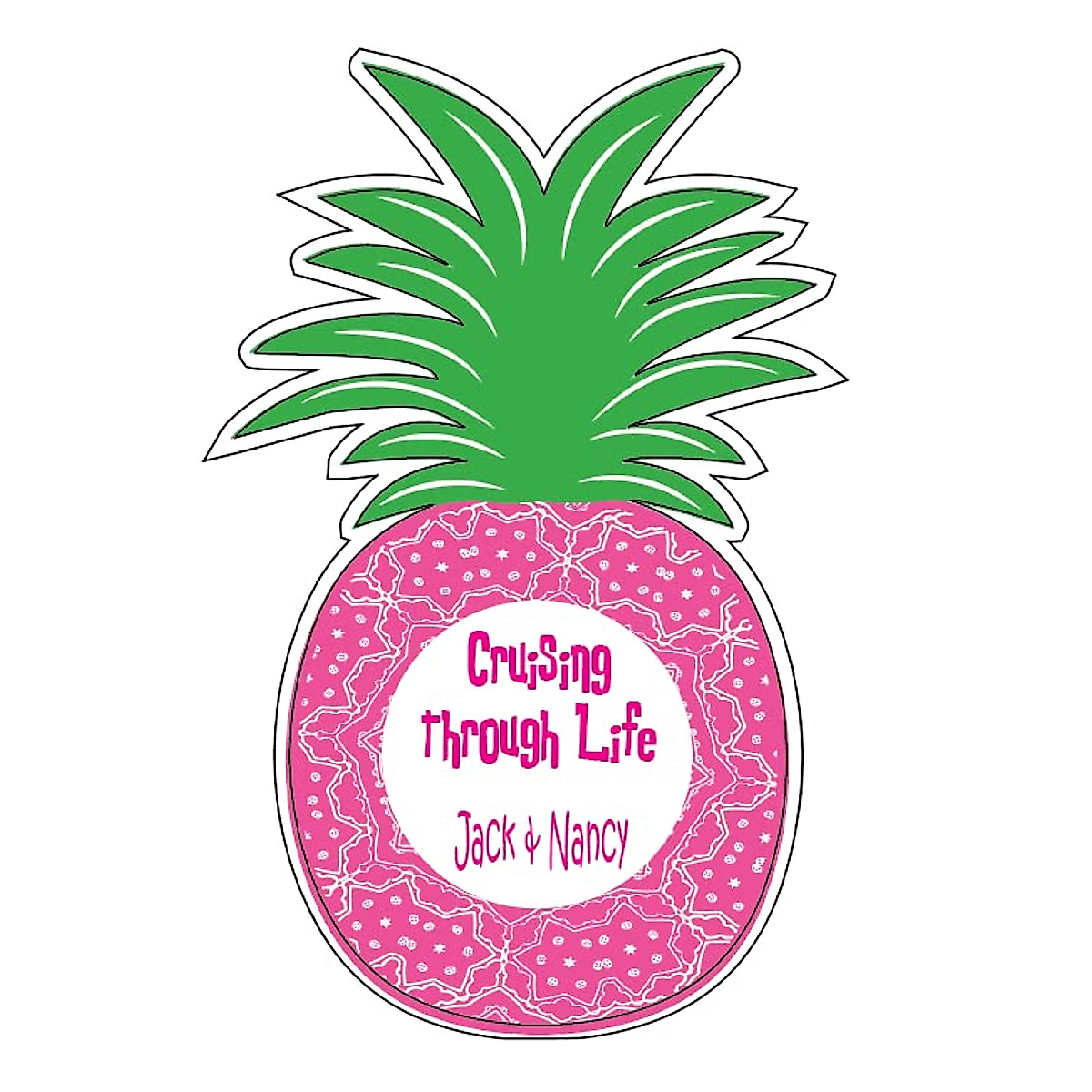 Magnet Customized for your Stateroom Door on your Disney Cruise, Carnival, Royal Caribbean, etc. - Personalized Pink Pineapple