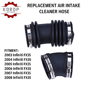 KOROP Air Intake Cleaner Hose Replaces# 16576-CG000 Fits for Infiniti FX35 2003 2004 2005 2006 2007 2008, Fresh Intake Boot Tube Duct 16576CG000