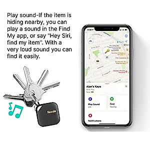 Nutale AirPro Key Finder Tag (iOS Only), Bluetooth Tracker Item Locator with Key Chain for Keys Pet Wallets or Backpacks and Tablets Batteries Include Compatible with FindMy APP (White&Black, 4 Pack)