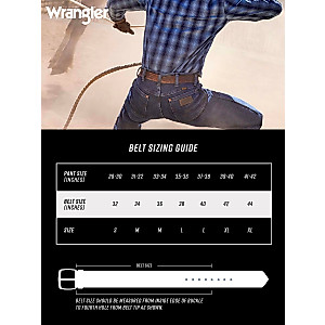 Wrangler Men’s Leather Country Casual Every Day Dress Belt for Jeans, Khakis Brown 34