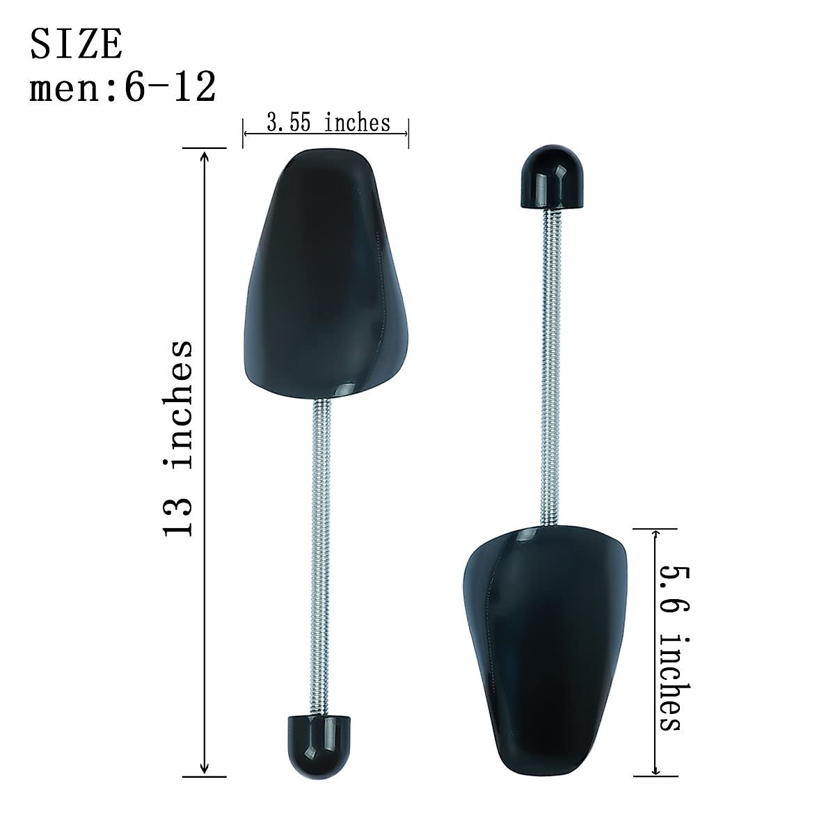 Ahberxig 10 Pairs Plastic Shoe Trees for Men (Black)