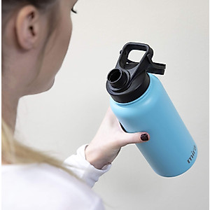 MIRA 32 oz Insulated Sports Bottle - Stainless Steel Temperature Control Thermos - Easy-Drink Spout (24Hr Cold/12Hr Hot) - Blue Lava