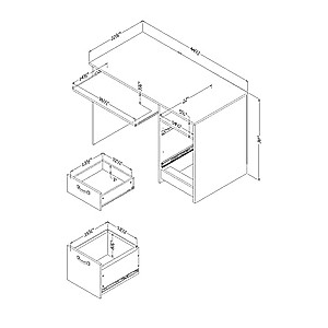 South Shore Tassio Desk, Medium, Gray Oak