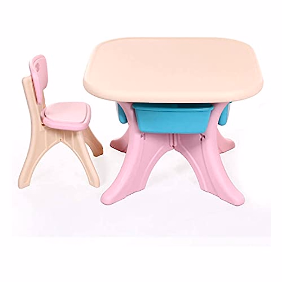 Walnut Children's Desks and Chairs Set Kindergarten Desks and Chairs Children's Eating, Drawing, Playing, Plastic Learning Tables, Toy