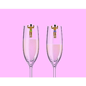 NPW Classic Themed Reusable Glass Drink Markers, 12 Count, Assorted