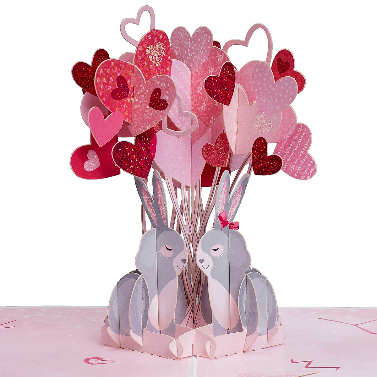 Pop of Art - Love Bunnies Valentines Day Pop Up Card, Handmade 3D Popup Greeting Cards for Valentines Day, Wedding, Anniversary, Love, Romance, Thinking of You, All Occasion | 5" x 7"
