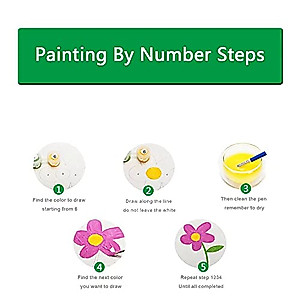Forest Hut Surrounded by Flowers and Trees Waterfall Paint by Number On Canvas with Brushes Acrylic Paints Perfect for Paint by Numbers for Adults and Kids Students Beginner with DIY frame 16x20 Inch