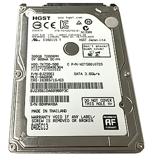 HGST 7K750-500 HTS727550A9E364 (0J23561) 500GB 7200RPM 16MB Cache SATA 3.0Gb/s 2.5" Internal Notebook Hard Drive - w/1 Year Warranty