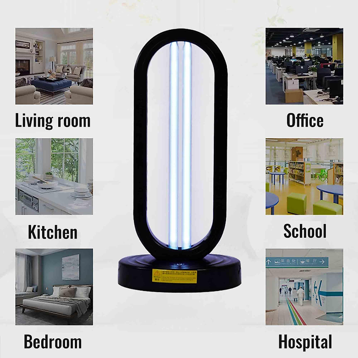 Uvo Lamp - Home Disinfection Device, Haloclean UV Bed Bugs, UV Light Sanitizer Wand, Ultraviolet Light with 3- Speed Timing and Remote Control, 38w 110v UV Lamp (Black*2)