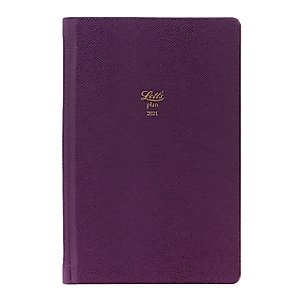 Letts Legacy Heritage Book Size Week to View 2021 Diary - Purple, 21-081978