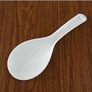 AKOAK 2 Pcs Rice Spoon White Transparent Plastic Rice Spoon Thick Meal Spoon Non-Stick Pan Efficient Flexible Household Kitchen Necessities