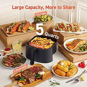 COSORI Air Fryer, 5 QT, 9-in-1 Airfryer Compact Oilless Small Oven, Dishwasher-Safe, 450℉ freidora de aire, 30 Exclusive Recipes, Tempered Glass Display, Nonstick Basket, Quiet, Fit for 1-4 People