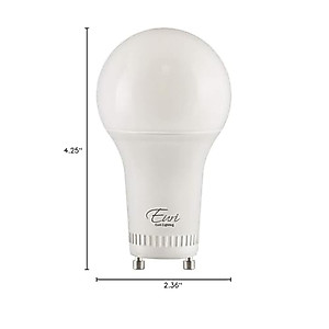 Euri Lighting EA19-14W1150eGV, LED Multi-Volt 120-277V A19, 14W (100W Equivalent), 5000K (Cool White) GU24 Base, Damp Rated, UL & Energy Star, 3YR 15K HR Warranty