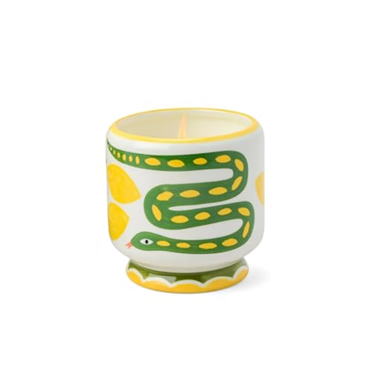 Paddywax Scented Candles Dopo Hand-Painted Ceramic Luxury Artisan Candle, 8-Ounce, Snake - Wild Lemongrass