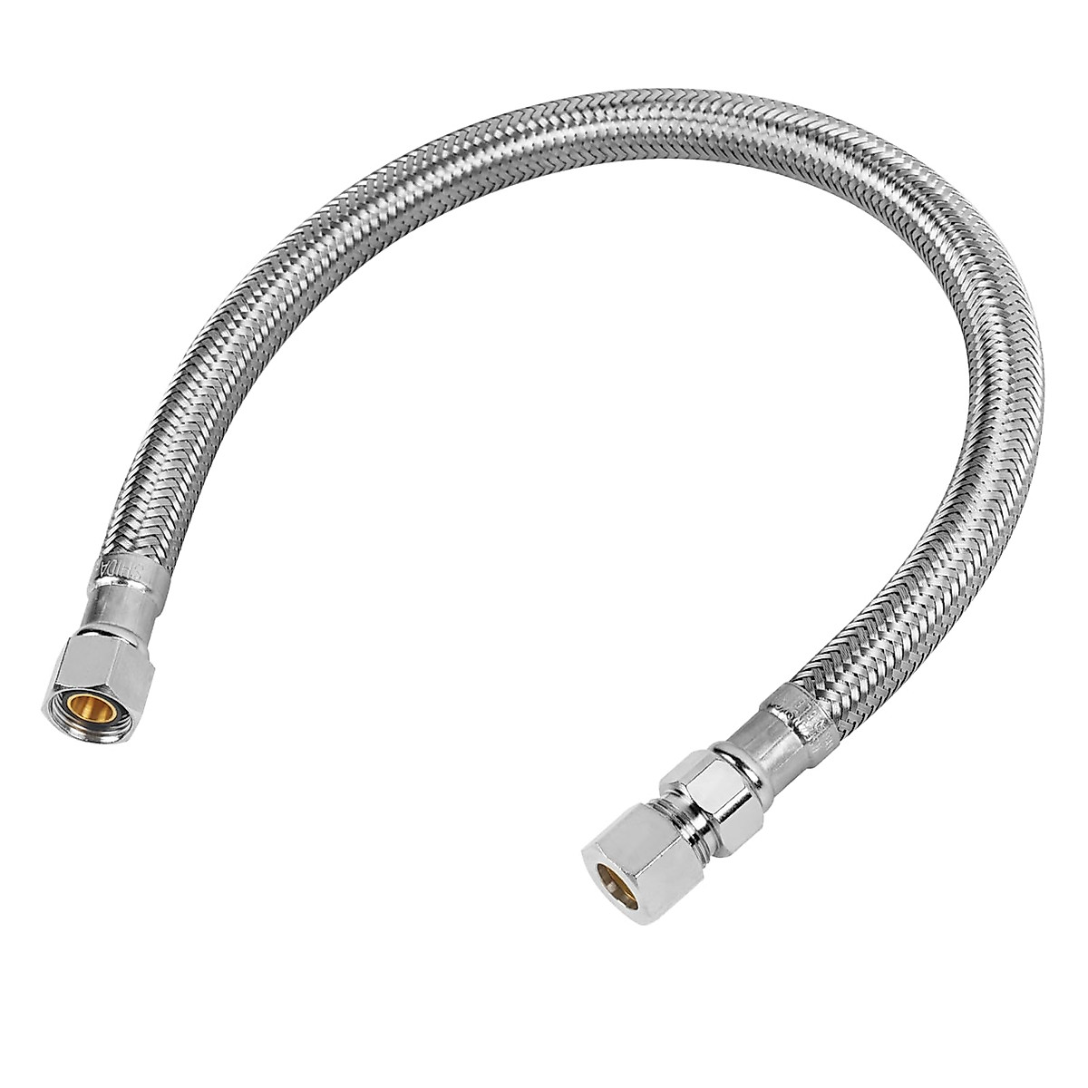 JUWO 16" Faucet Supply Line Extension, 3/8" x 3/8" Comp Stainless Steel Faucet Extension Hose Connector, For Large Sink or Longer Distance Extention