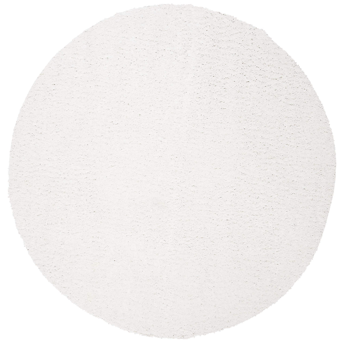 SAFAVIEH August Shag Collection 6'7" Round White AUG900A Solid 1.2-inch Thick Area Rug