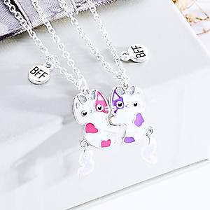 DOYYCA Best Friend Necklace Gifts Magnetic Matching Friendship Necklace for 2 Girls BFF Sister (Cat)