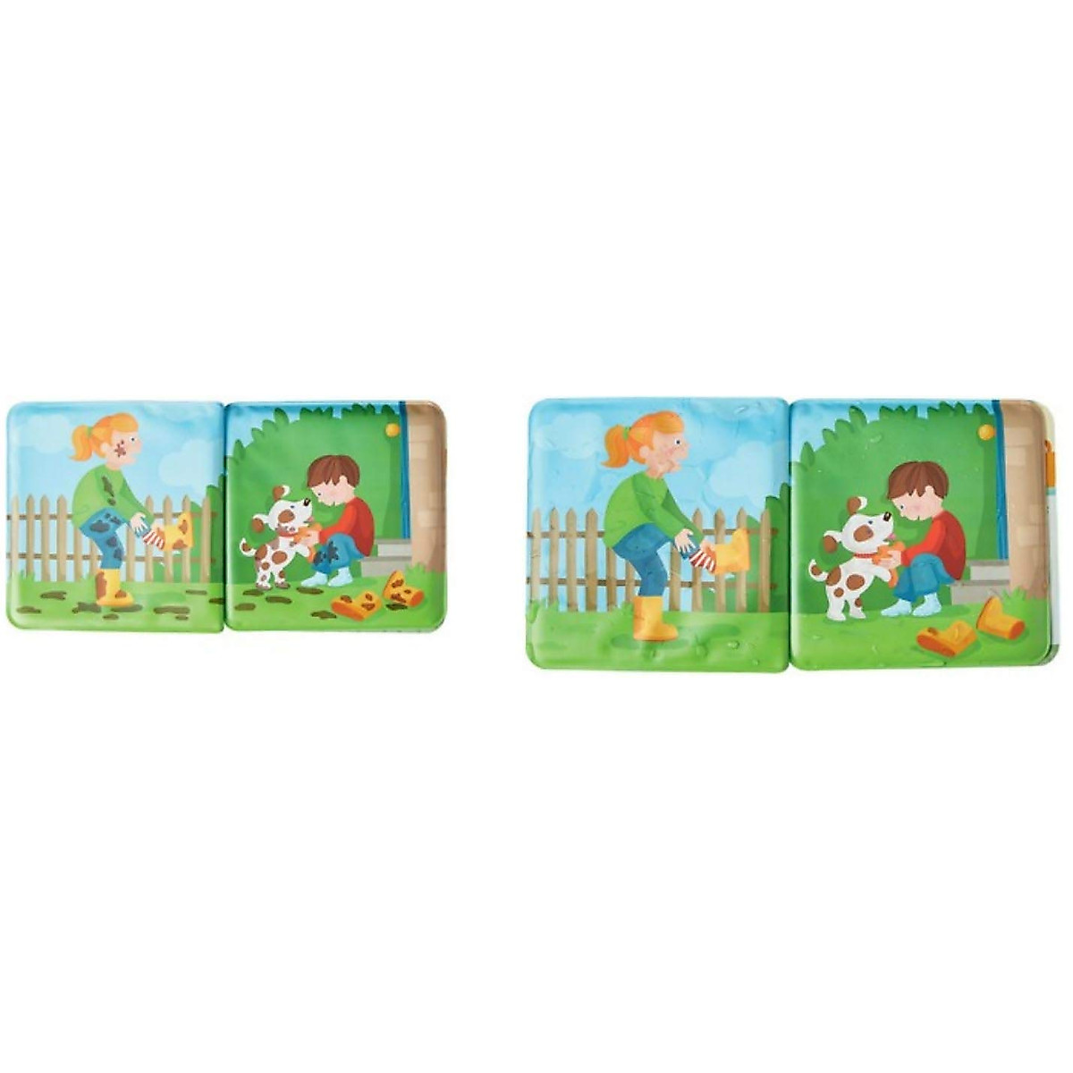 HABA Paul & Pia - Magic Bath Book - Wipe with Warm Water and The Muddy Pages Come Clean