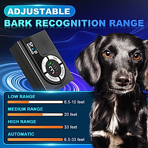 Dog Training & Behavior Aids,Anti Barking Device and Dog Bark Control Device of 33ft Range,Dog Barking Deterrent with 3 Levels,Outdoor Dog Barking Control Device with Waterproof Bark Box