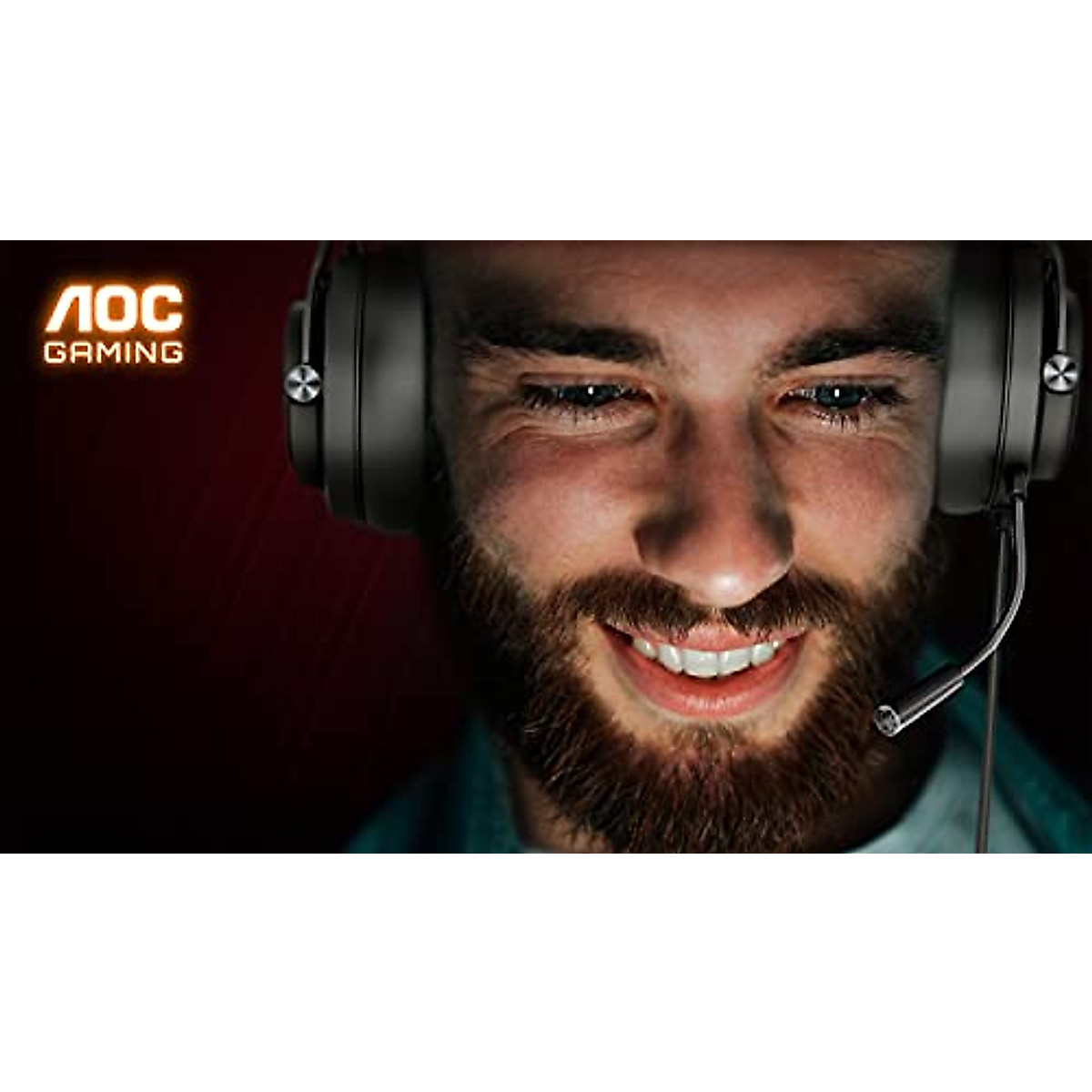 AOC Gaming GH200 Wired Gaming Headset with 2.0 Stereo Sound, Built-in Detachable Microphone, Premium Protein Leather, Integrated Control Panel and 3.5 mm Cable Connection