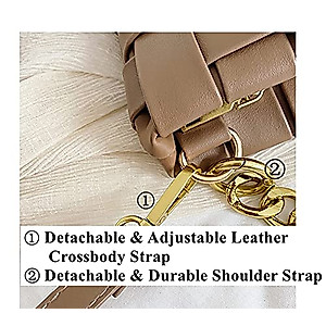 COFIHOME Women’s Braided Shoulder Bag Purses and Handbags Crossbody Flapper Braided Satchel Clutch Evening Bag (Brown)