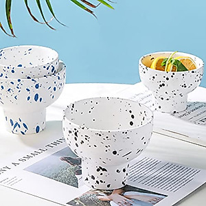 PAREKS 1pc Snack Tasters Dessert Cereal Trifle Bowls White Parfaits Yogurt Party Mixing Cups Multipurpose Milk Dishes Kitchen Soda Glass Drinking Juice Ceramic Footed Sauce