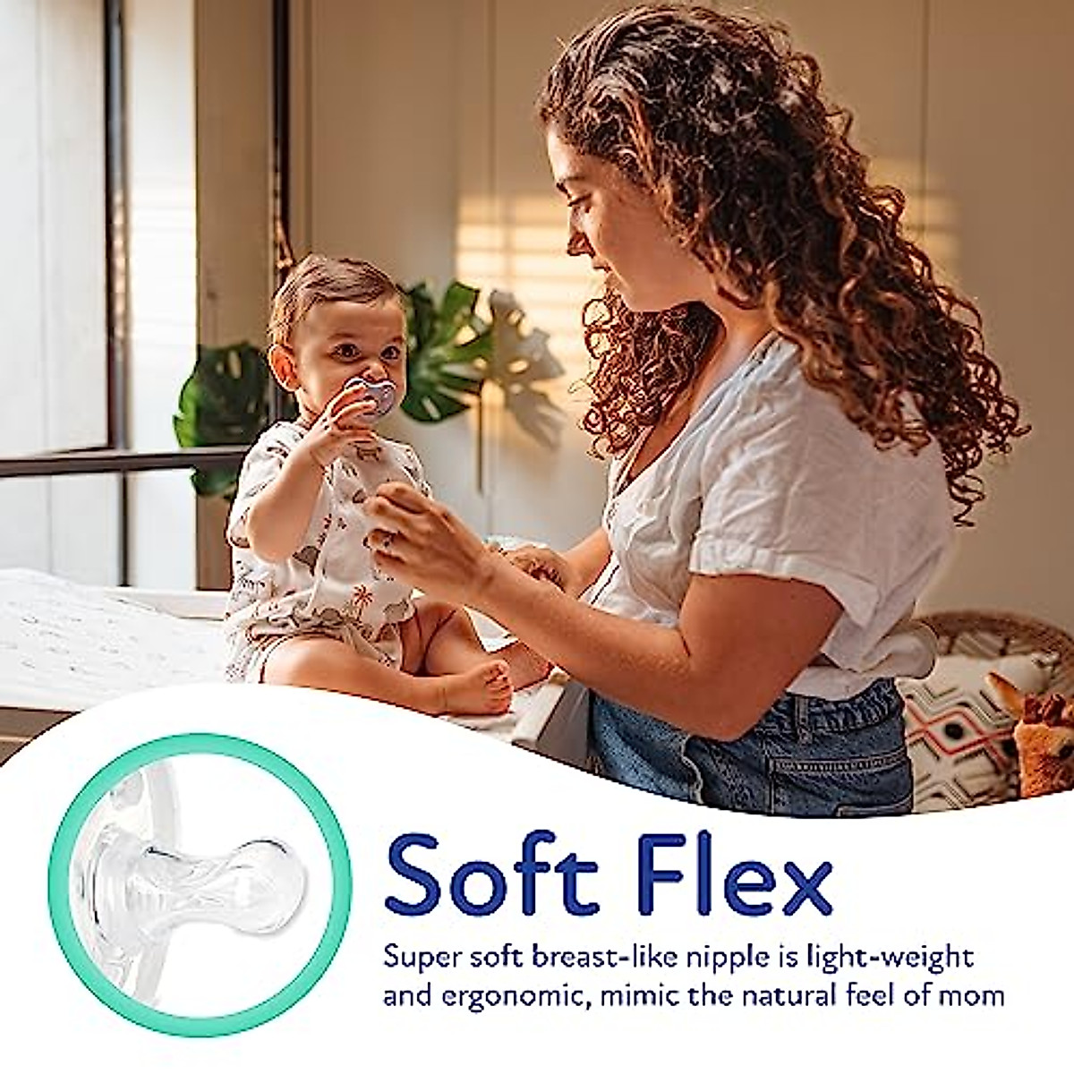 Dr. Talbot's Soft-Flex Orthodontic Pacifiers 6-12 Months, Pink/Aqua, Girl, 2 Count