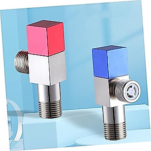 WOONEKY Toilet Supply Toilet Valve Angle Valve for Bidet Toilet Water Valve Angle Stop Valve Angle Valve for Toilet Bathroom Valves Toilet Part Angle Valve for Bathroom Metal Blue