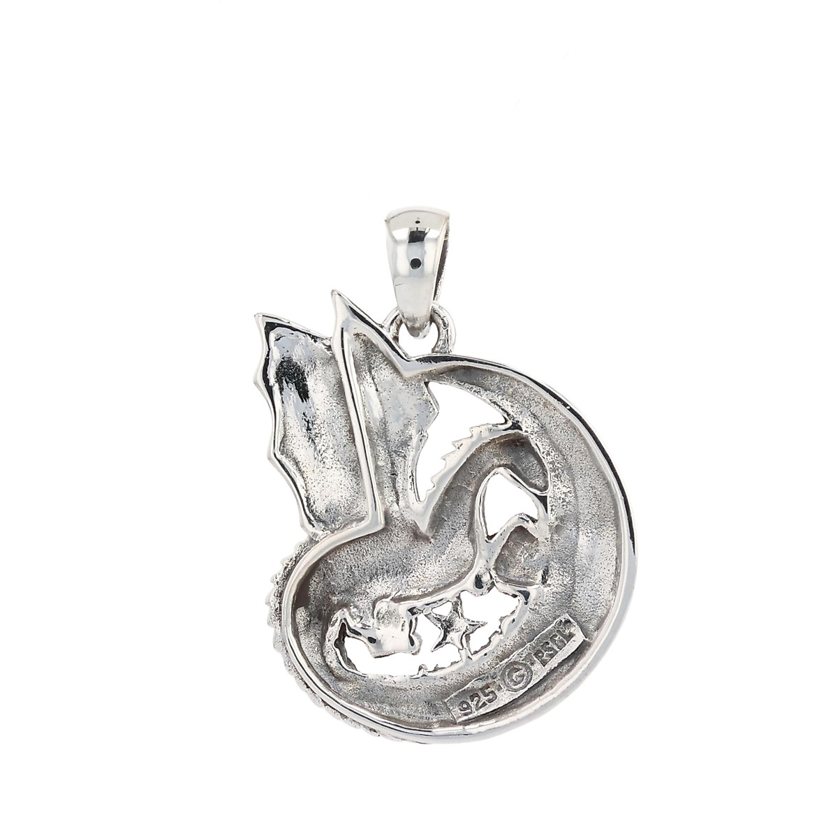 Jewelry Trends Sterling Silver Moon and Dragon Celtic Knot Pendant