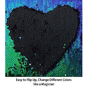 Sequin Fabric Mermaid Flip Up Sequin Reversible Sparkly Fabric Sold The Yard Dress/Decor/Clothing (1 Yard, Blue Green)