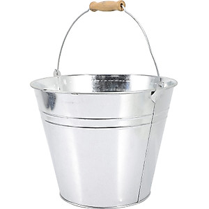 Zerodeko Ash Bucket with Handle, Fireplace Metal Bucket Charcoal Bucket Fireplace Ash Bucket Galvanized Coal and Hot Ash Pail for Indoor and Outdoor