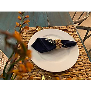 TAGREE Wicker Napkin Rings Set of 12, Woven Napkin Rings, Napkin Rings Bulk for Dinning Table, Easter Napkin Rings Set of 12, Farmhouse Napkin Rings, Rustic Napkin Rings