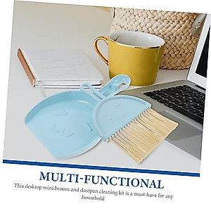 Cabilock 1 Set Broom to Clean up Combos Automotive Brooms Detailing Brush Cars Detail Brush Convenient Mini Broom and Dustpan Multi-Function Whisk Broom Small Cleaning Brush Pp Blue