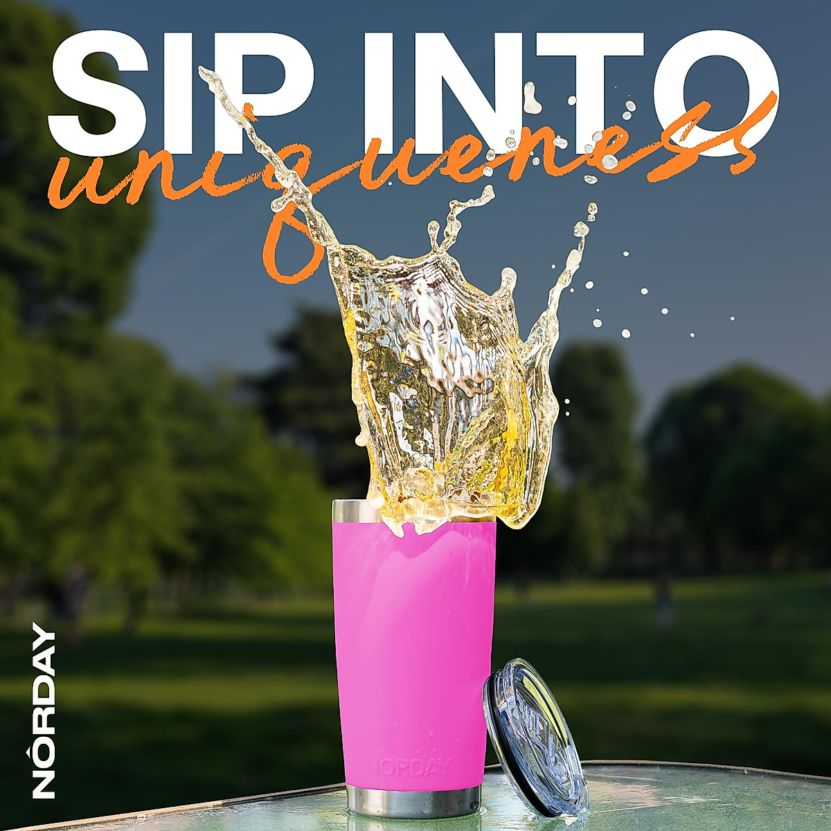 NORDAY | 20oz Pink Vacuum Insulated Travel Cup With Lid - Stainless Steel Double Wall Coffee Tumbler - Keeps Temperature up to 24hr - Anti Spill Lids