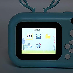 Agatige Print Camera for Kids, Children's Digital Zero Ink Video Camera Portable Thermal 1080P Twin Lens with 2.4in Screen 16G Toys Instant Camera Gift for 3-12 Years Old Kids(Blue)