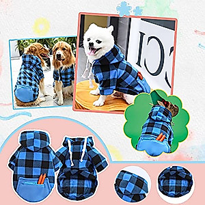Small Puppy Sweater Boy Pet Autumn and Winter Zipper Fleece Pocket Sweatshirt Lattice Tops Pet Cats and Dogs Hoodies Cute Warm Pet Clothes